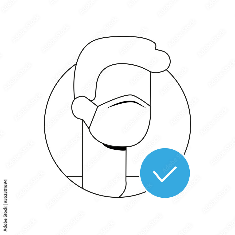 Man with mask icon in trendy flat style isolated on white background ...