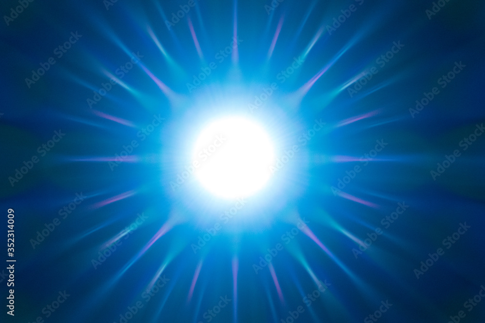 Big full frame symmetrical lens flare with white big circle in the ...