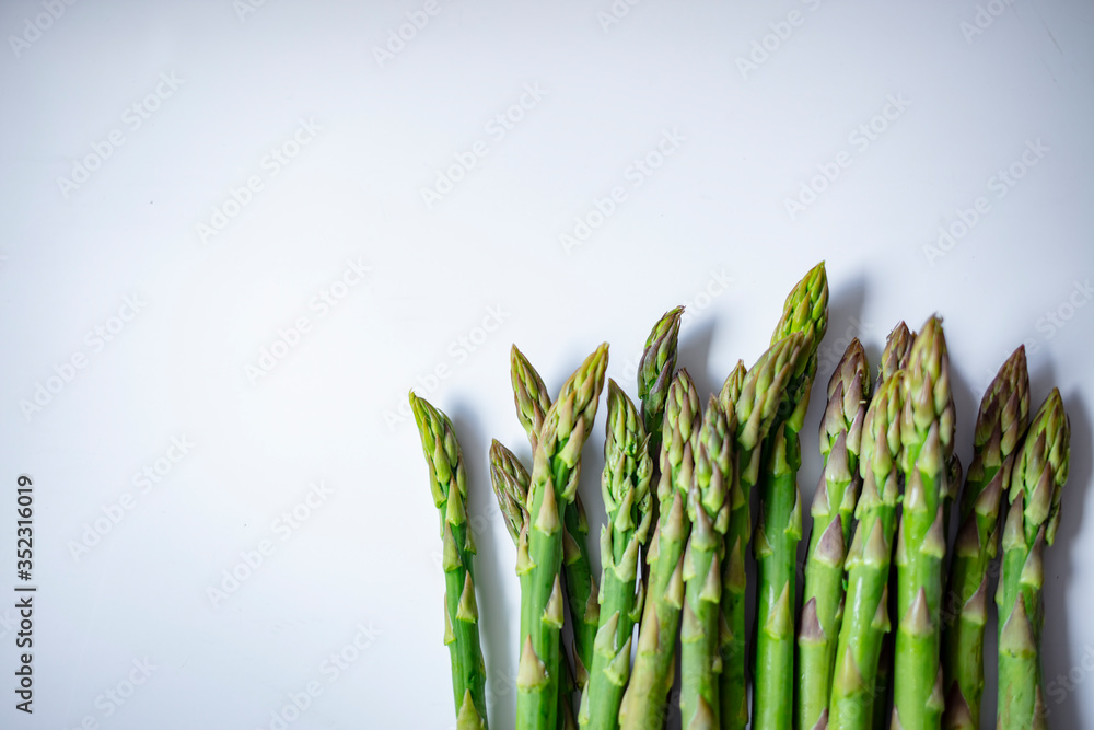 Collection of Raw Garden Asparagus with Clipping Path. Fresh Green ...