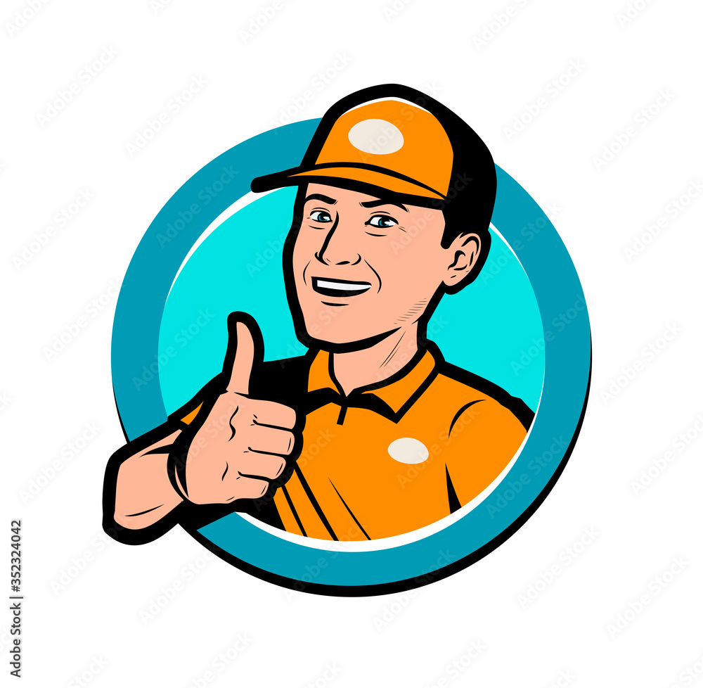 Business service logo or label. Cartoon vector illustration Stock ...