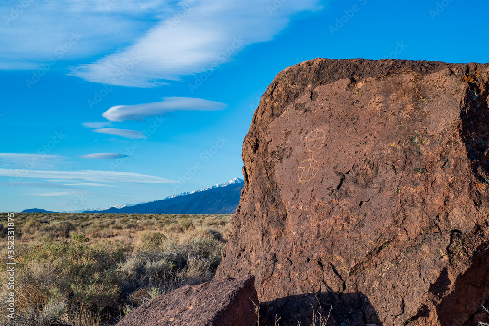 petroglyph rock art designs of ancient indigenous cultures in Owens ...