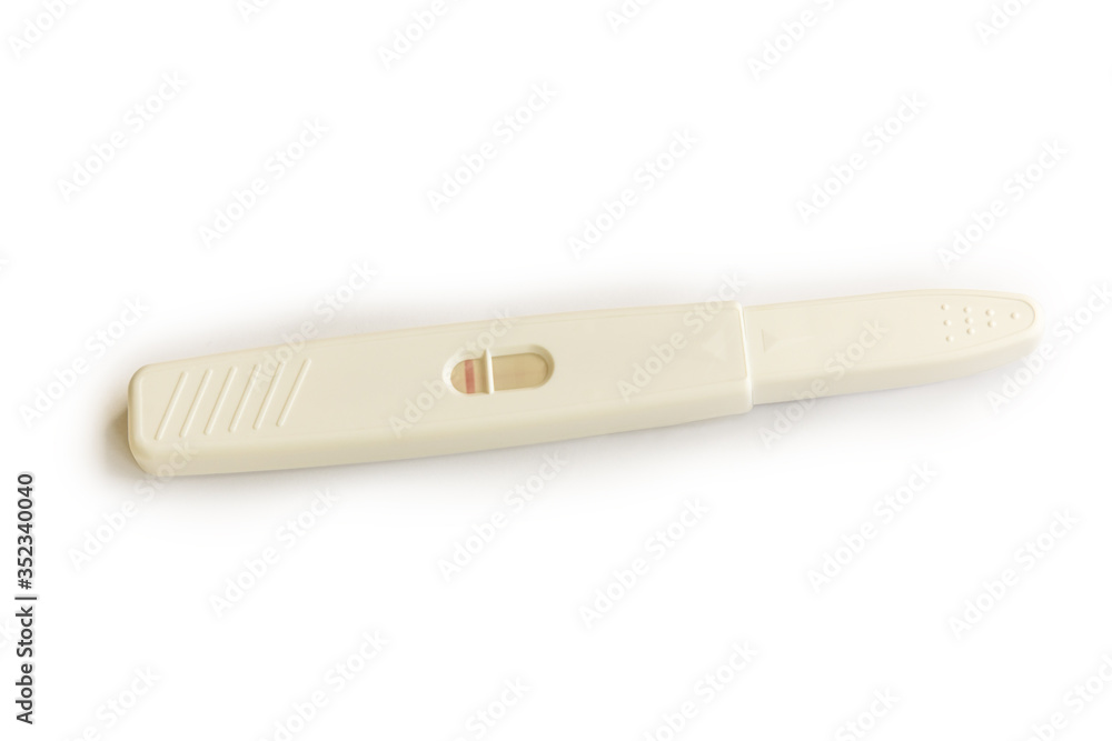 Negative pregnancy test with one line Isolated on white background with ...