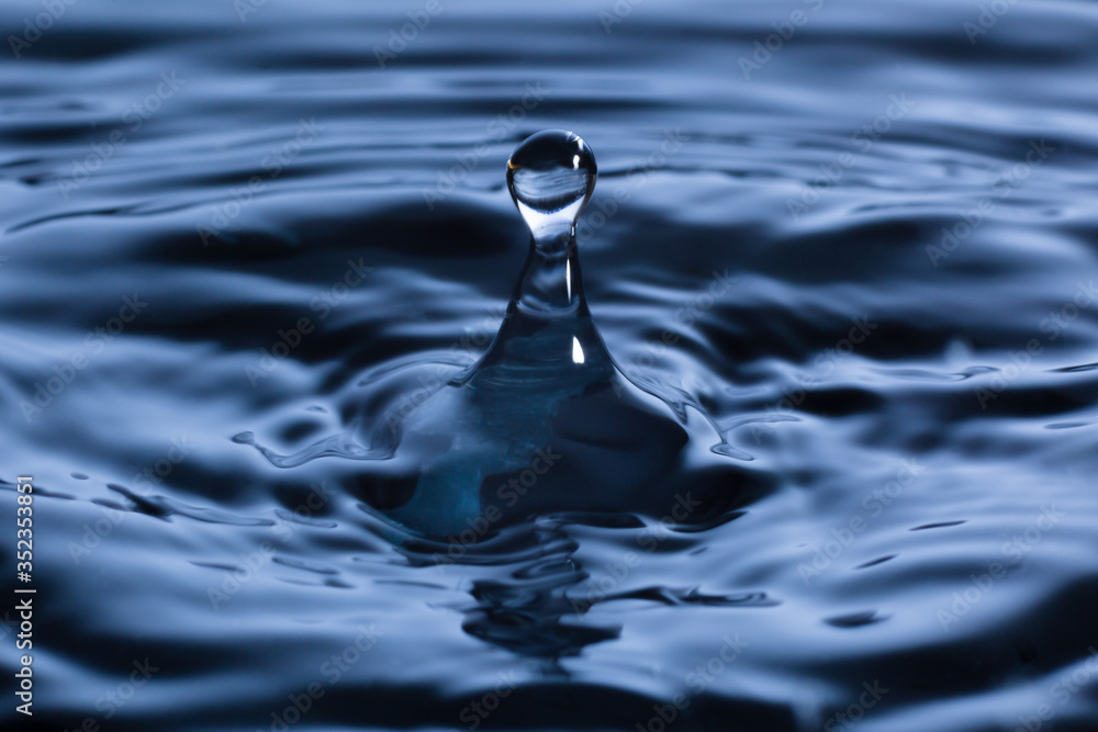 drop of water falls into water, use as background or texture Stock ...