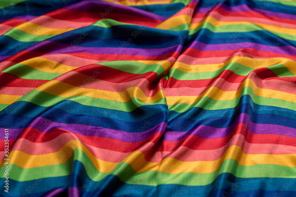 Gay pride flag vivid colors and wavy texture Stock Photo | Adobe Stock
