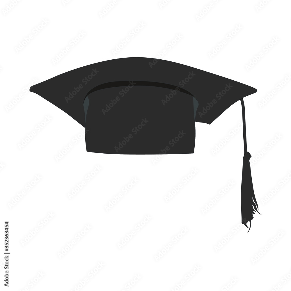 Square graduation cap vector illustration isolated on white background ...