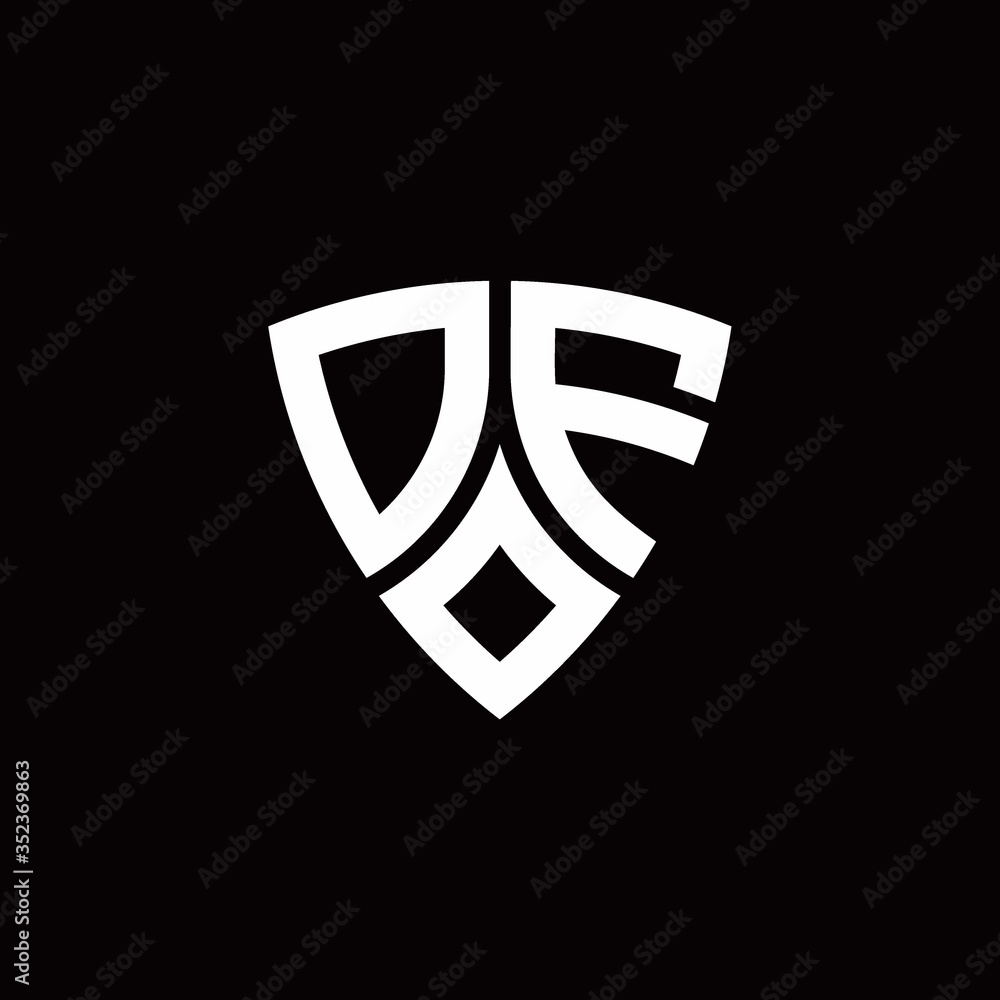 DF monogram logo with modern shield style design template Stock Vector ...
