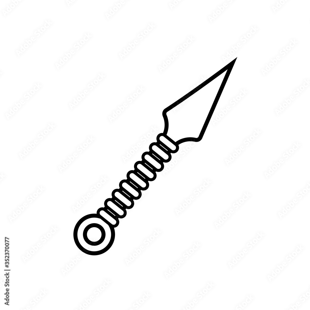 Kunai line icon Stock Vector | Adobe Stock