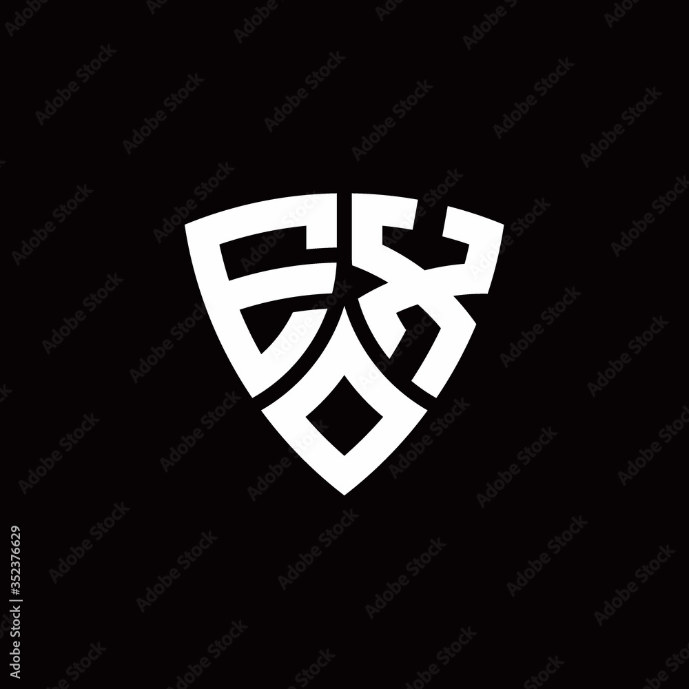 EX monogram logo with modern shield style design template Stock Vector ...