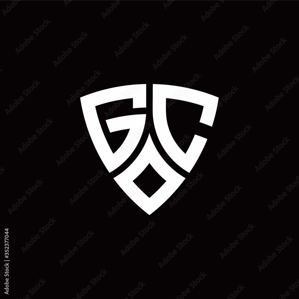 GC monogram logo with modern shield style design template Stock Vector ...