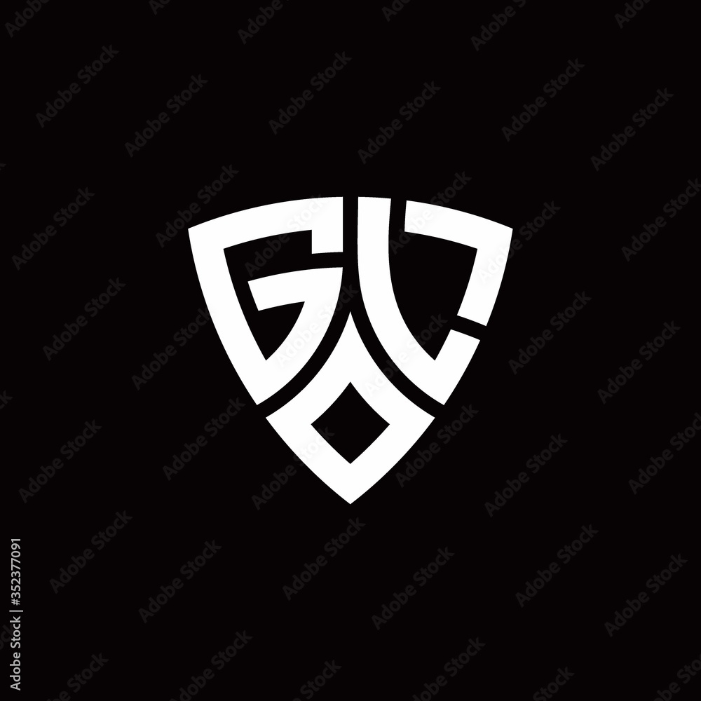 GL monogram logo with modern shield style design template Stock Vector ...
