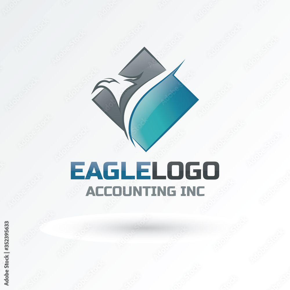 Financial & Account vector logo design.head eagle andwings symbols with ...