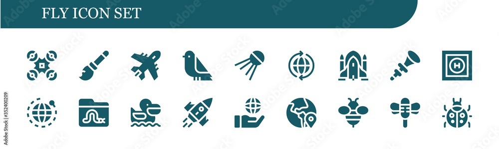 Modern Simple Set of fly Vector filled Icons Stock Vector | Adobe Stock