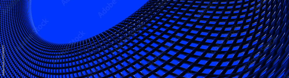 3d ILLUSTRATION, of blue abstract mesh design background, triangular ...
