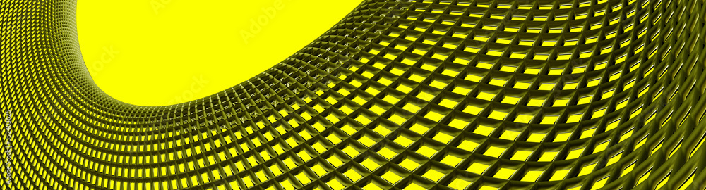 3d ILLUSTRATION, of yellow abstract mesh design background, triangular ...