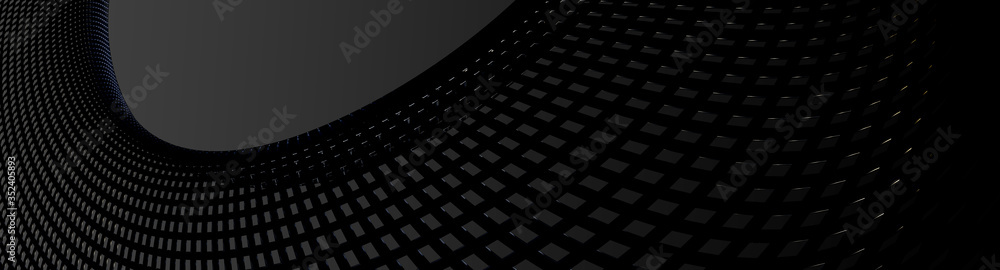 3d ILLUSTRATION, of black abstract mesh design background, triangular ...