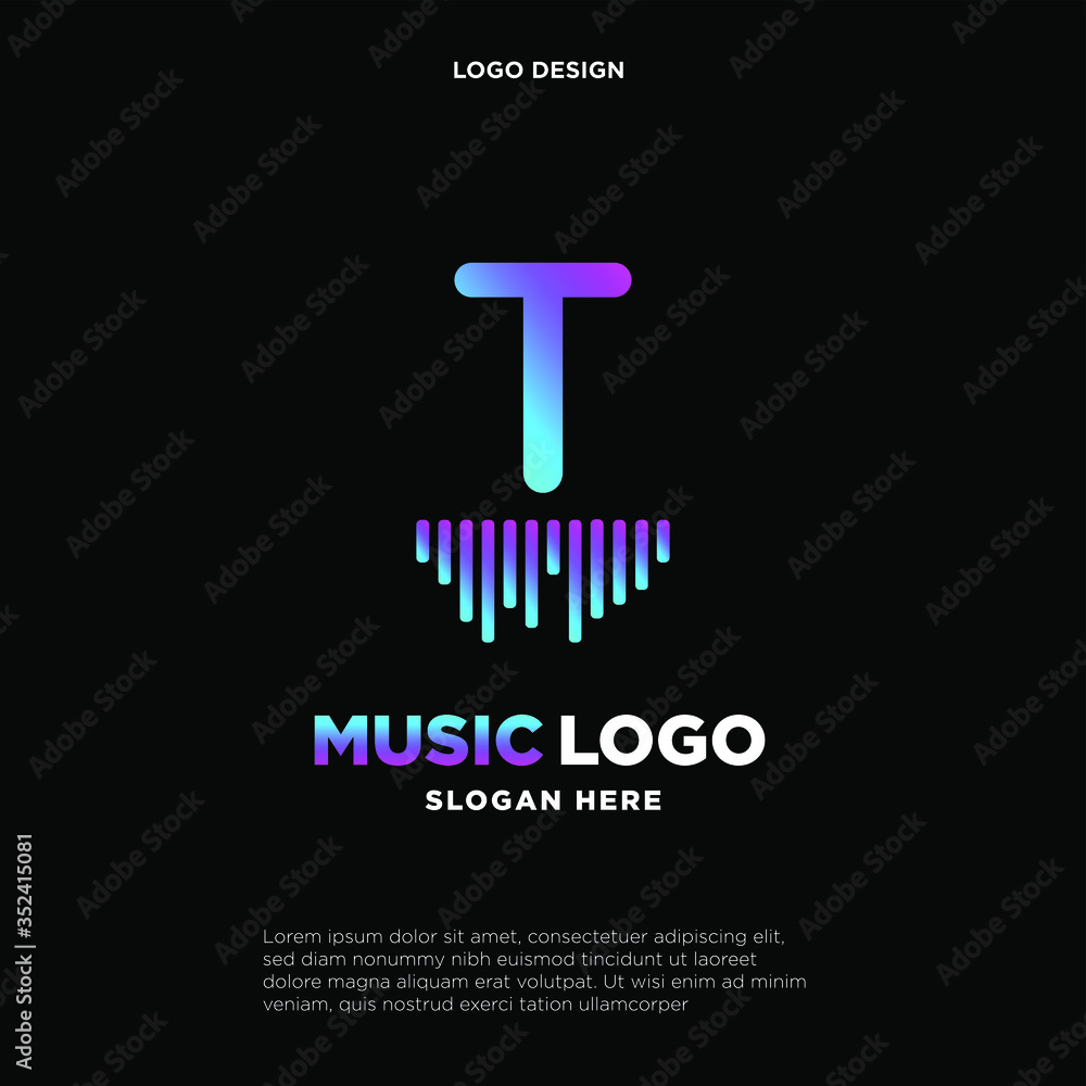 Music Letter logo template. Letter M. Vector Illustration. music logo ...