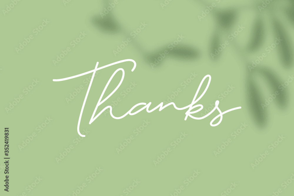 Thanks on a green background vector Stock Vector | Adobe Stock