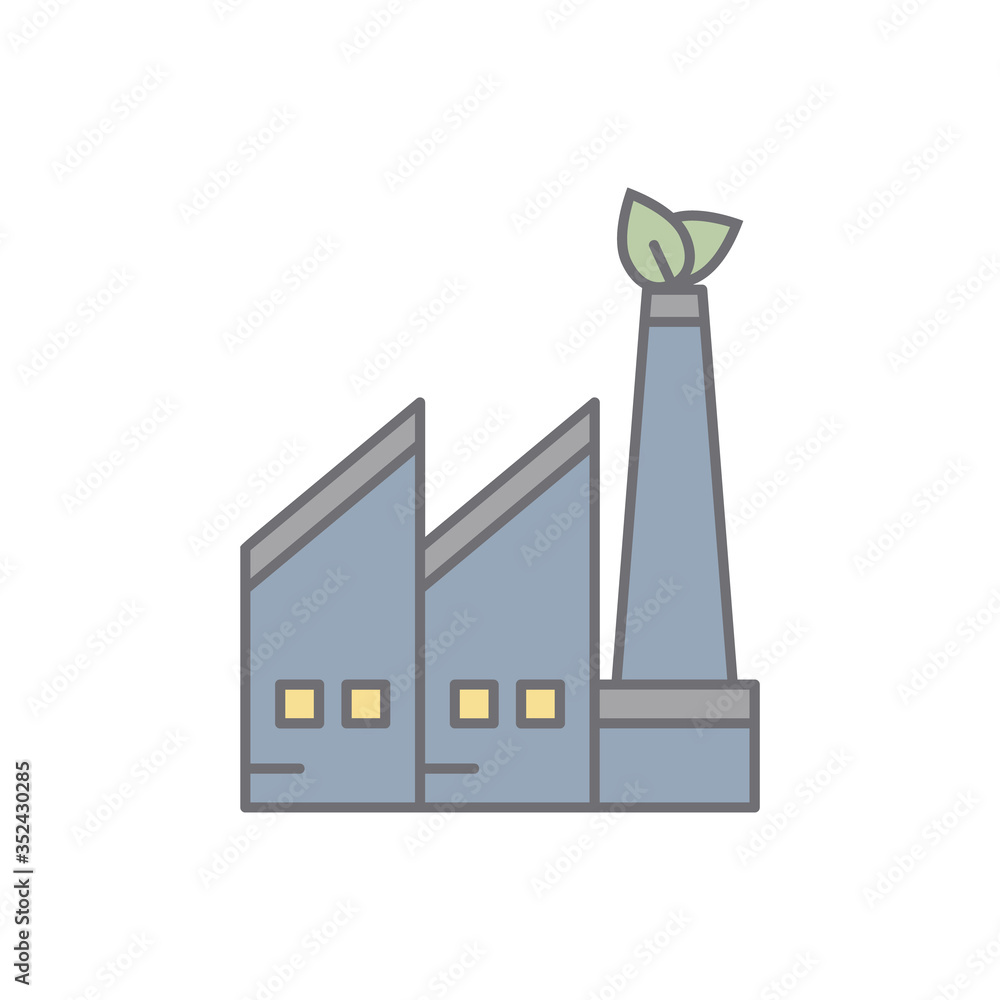 Plant with a pipe plant icon. Simple outline colored vector of ...