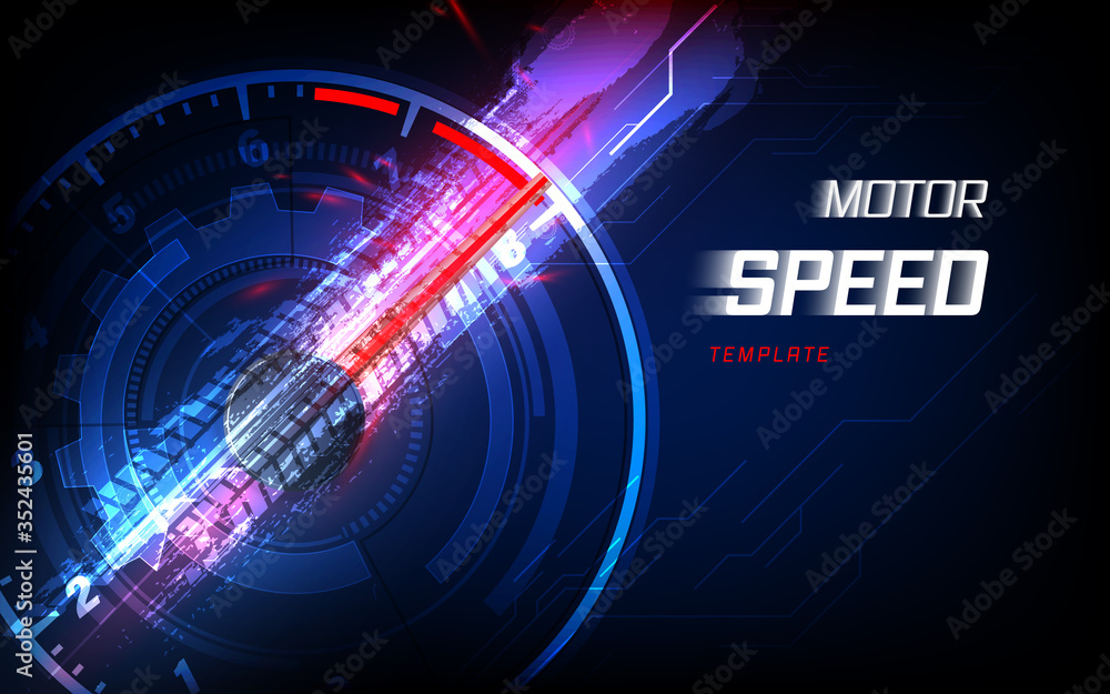 Speed motion background with fast speedometer car. Racing velocity ...