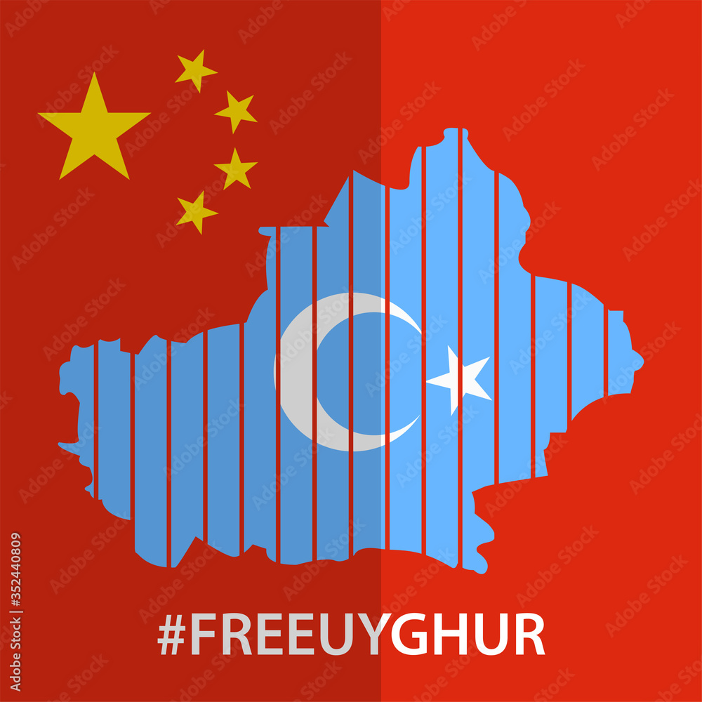 Free Uyghur the symbol of humanity and solidarity. -Vector vector de ...