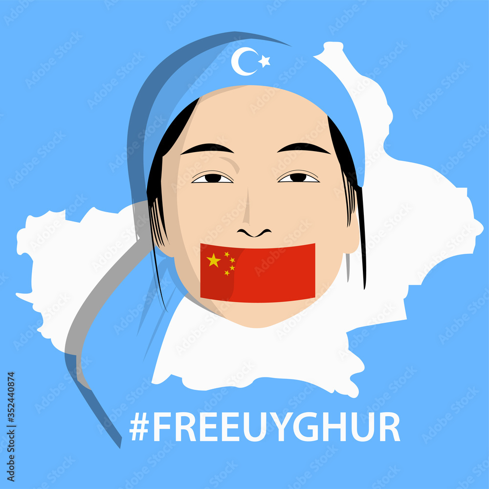 Free Uyghur the symbol of humanity and solidarity. -Vector Stock Vector ...