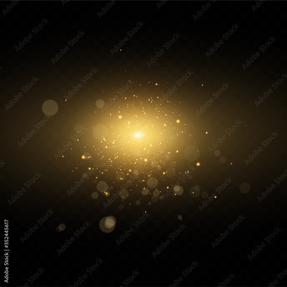 Glow light effect. Vector sparkles on a transparent background ...