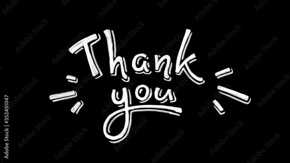 Animated phrase Thank You. Moving hand drawn text message. HD 2d cel ...