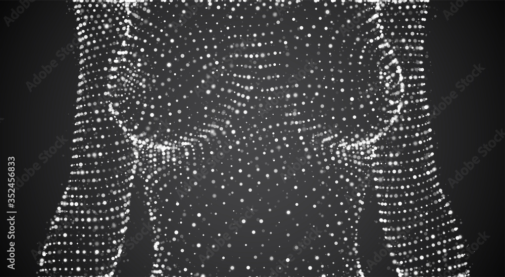 3d vector female body of dots on a black background Stock-Vektorgrafik ...