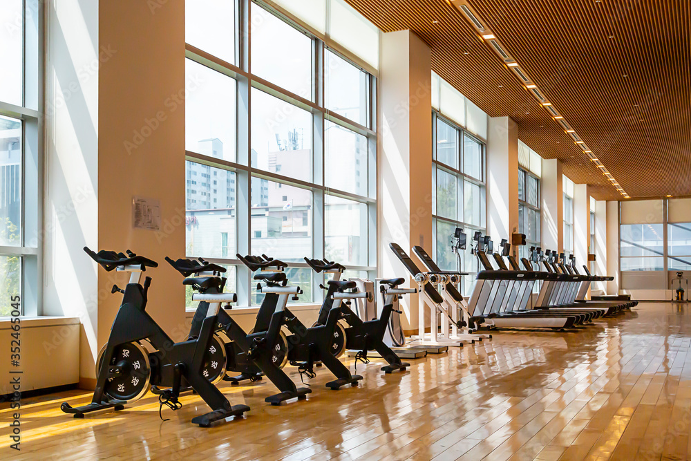 Fitness Center, gym interior background Stock Photo | Adobe Stock