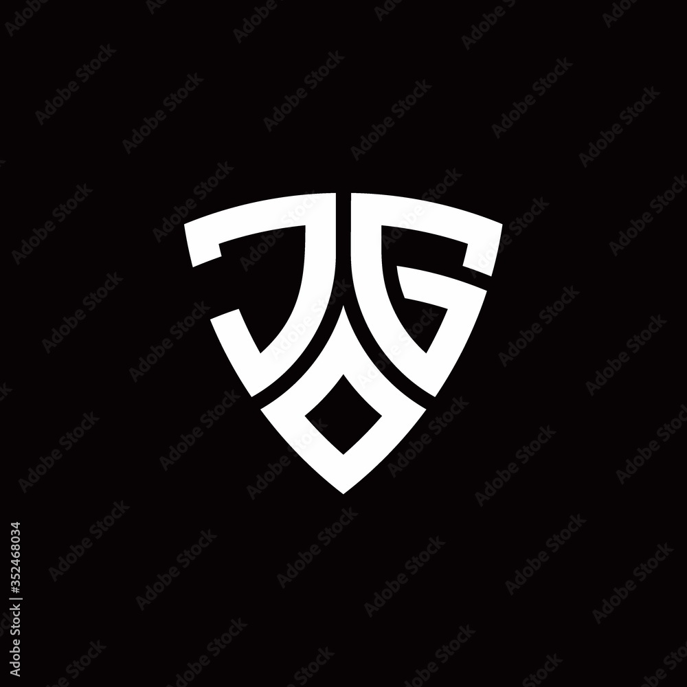 JG monogram logo with modern shield style design template Stock Vector ...