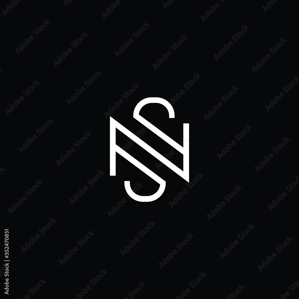 Professional Innovative Initial NS logo and SN logo. Letter SN NS ...