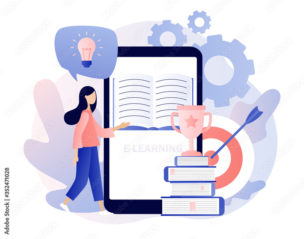 Self-learning, online education, e-book, distance e-learning. Skill ...