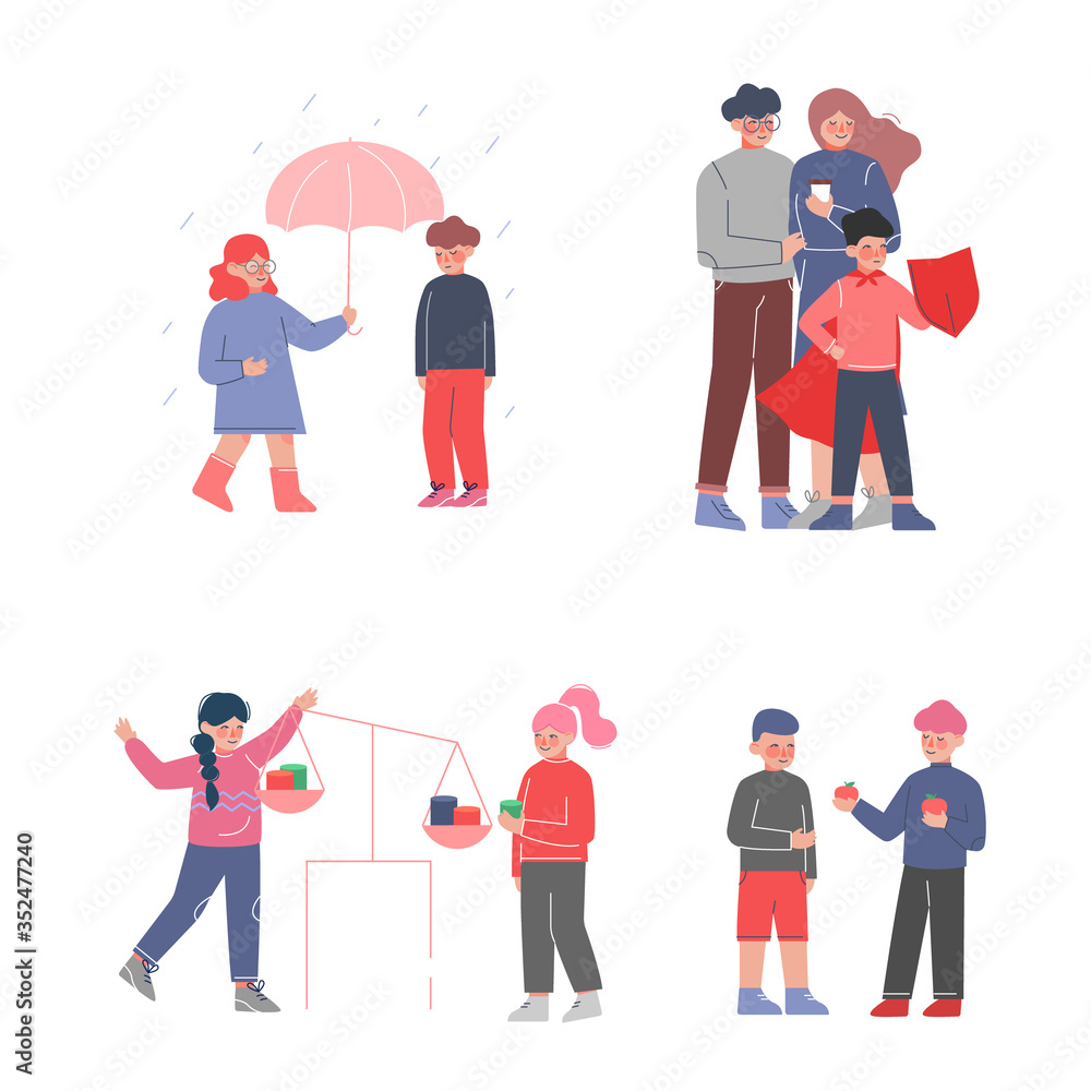 Kids Being Brave Clipart