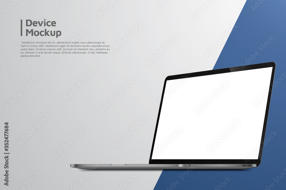 Laptop isometric perspective view. Template for infographics or ...