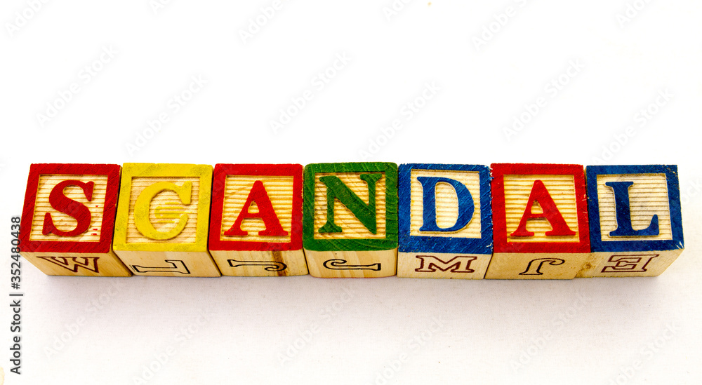 The phrase scandal visually displayed on a clear background using ...