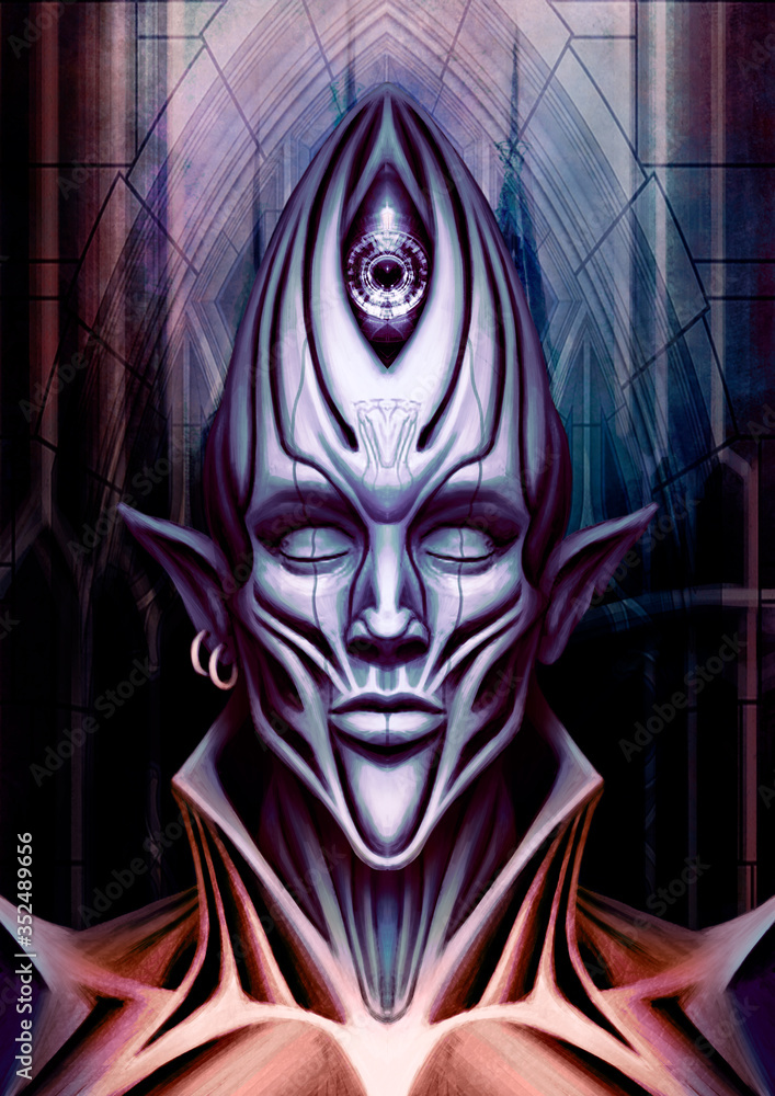 Big Head Alien Space