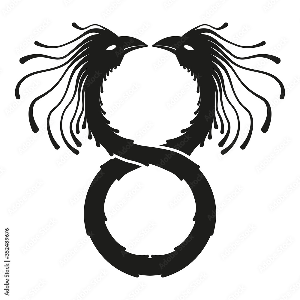 Ouroboros Symbol of Infinity with the phoenix Stock Vector | Adobe Stock