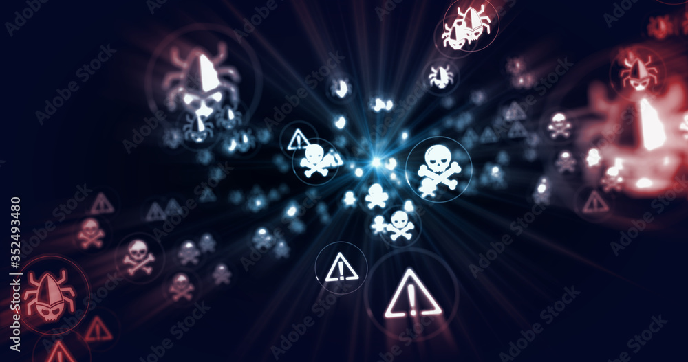Cyber crime symbols illustration Stock Illustration | Adobe Stock