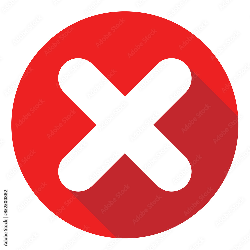 Cross mark icon, flat round button. Vector EPS10 Stock Vector | Adobe Stock