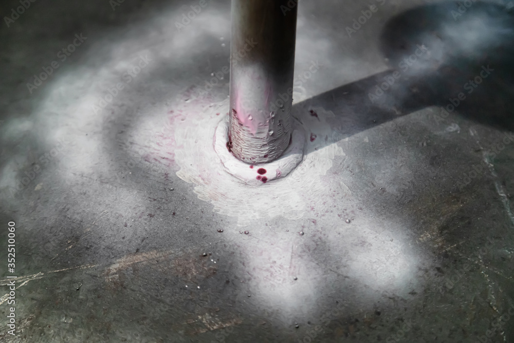 Capillary method for quality control of welded joints Stock Photo ...