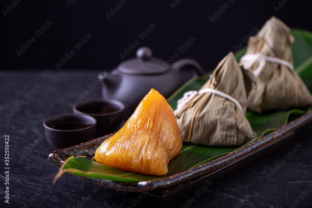 Alkaline rice dumpling zongzi - Traditional sweet Chinese crystal food ...