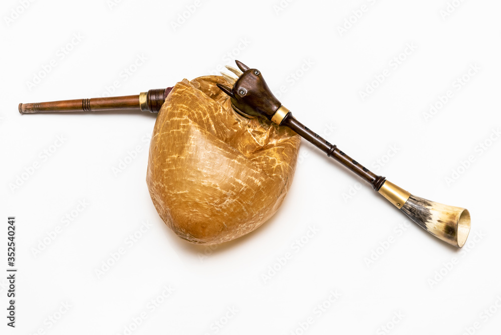 Bagpipes, a traditional musical instrument. Bagpipes are a woodwind ...