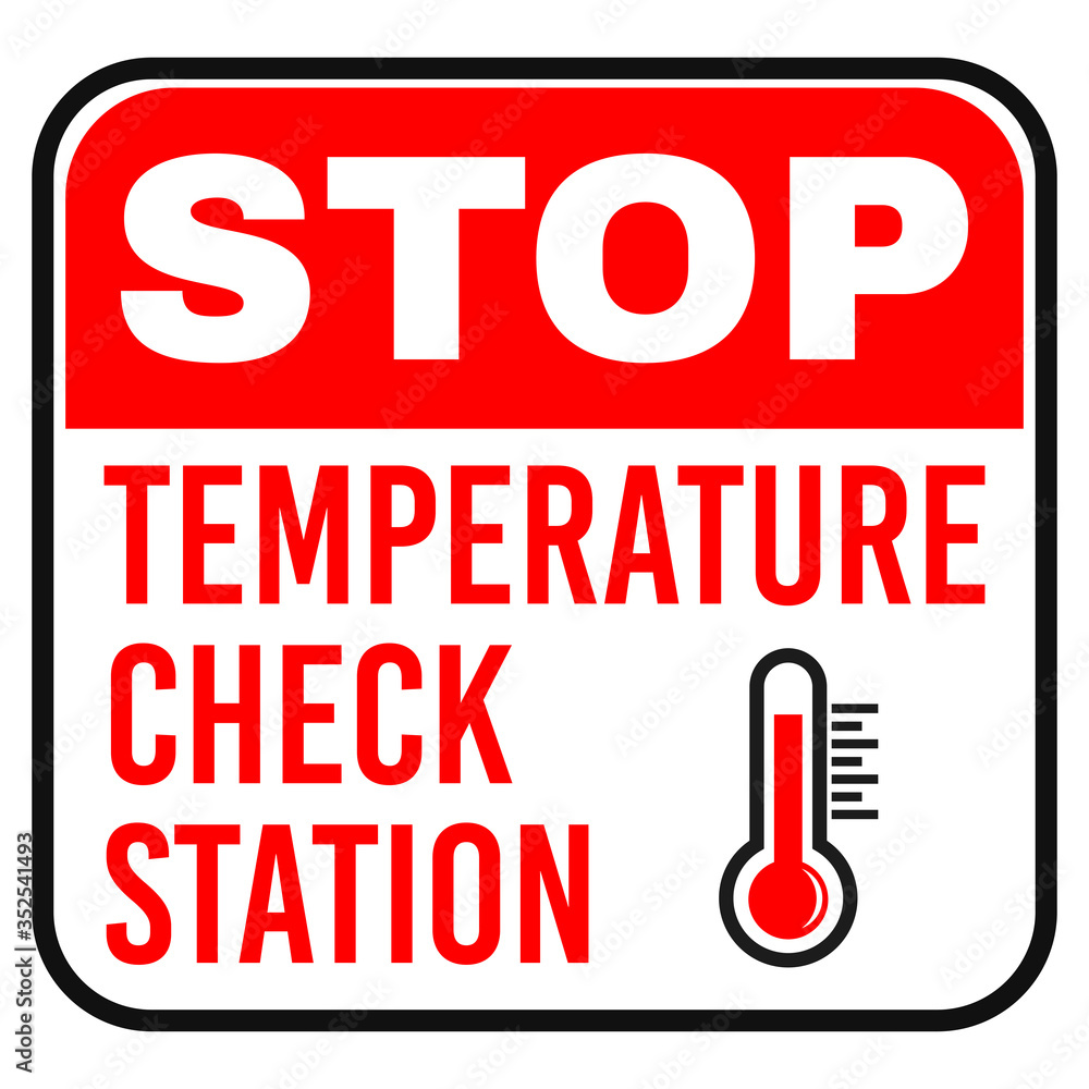 Temperature Check Station Sign Stock Vector | Adobe Stock