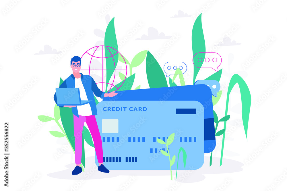 Credit card for everyone, Vector illustration for web banner ...