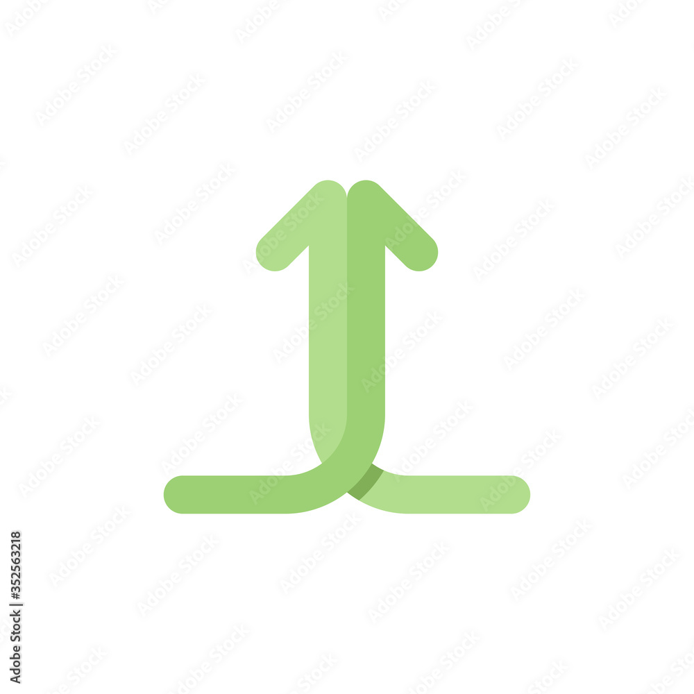 Merged arrow vector icon symbol isolated on white background Stock ...