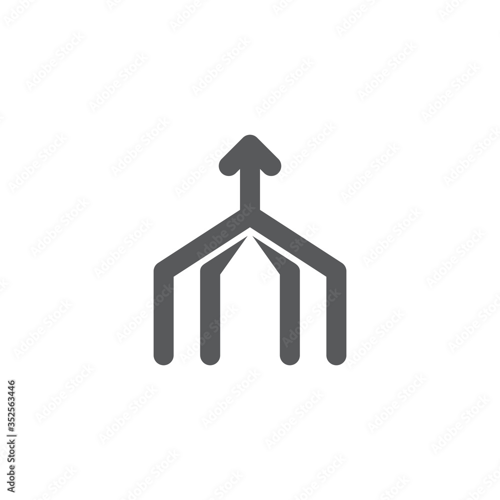 Merged arrow vector icon symbol isolated on white background Stock ...