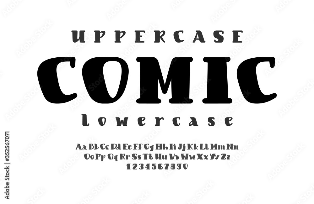 Comic modern font, trendy bold alphabet, black uppercase Latin letters ...