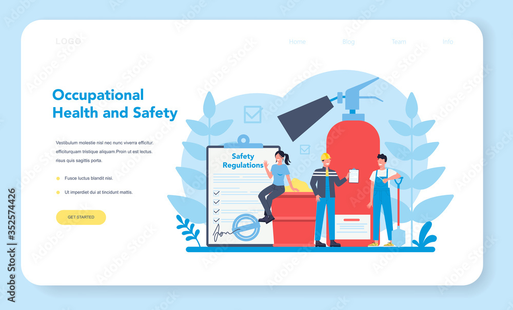OSHA concept web banner or landing page. Occupational safety Stock ...