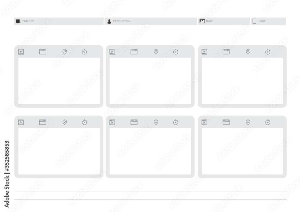 Storyboard Film Video Template for Movie Creation Stock Vector | Adobe ... Storyboard Film Video Template for Movie Creation Stock Vector | Adobe ...
