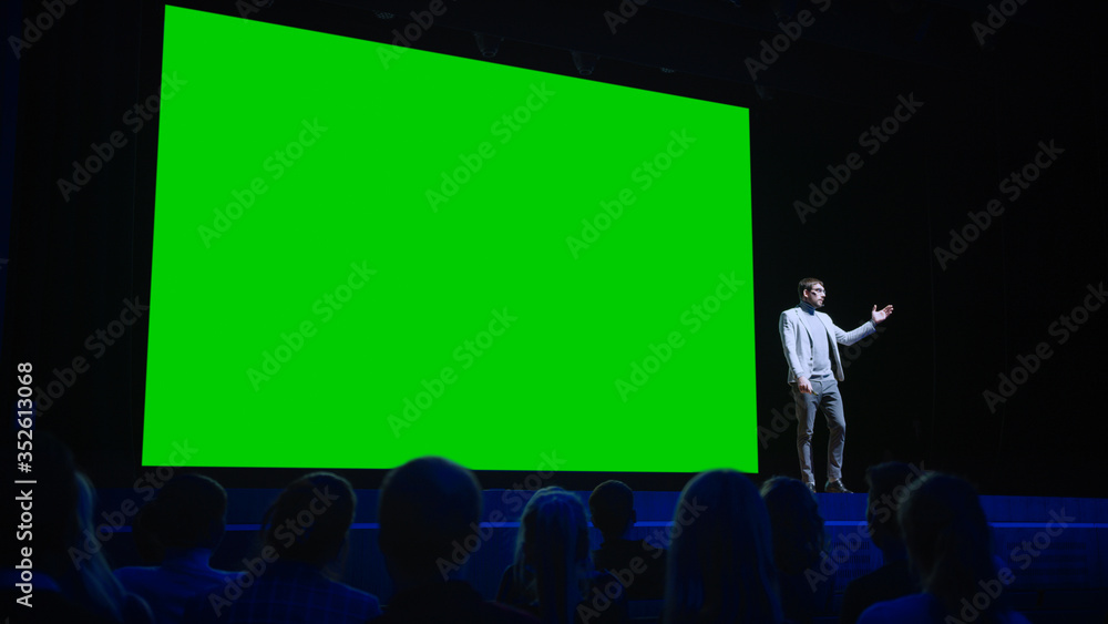 Software Startup Founder Does Presentation of New Product to the ...